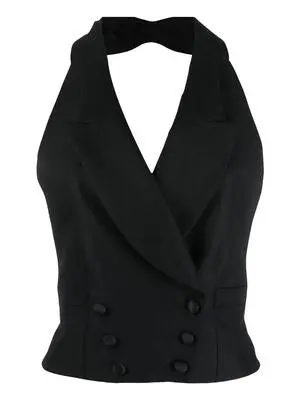 MAISON MARGIELA Halterneck Double-breasted Waistcoat - Black