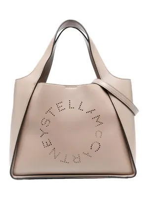 Stella McCartney Logo-perforated Tote - Neutrals