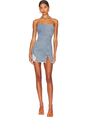 SEROYA Leighton Denim Mini Dress - Sorrento