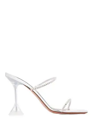 Amina Muaddi Gilda Crystal-embellished Pvc Mules - Clear