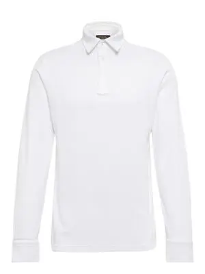 Loro Piana Cotton Long-sleeved Polo Sweater - White