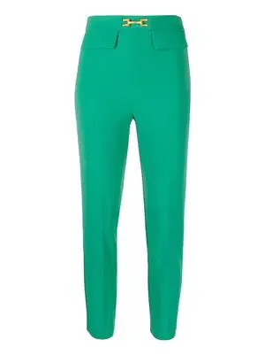 Elisabetta Franchi High-waisted Cropped Trousers - Green