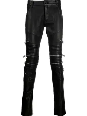PHILIPP PLEIN PHILIPP PLEIN Zippered Leather Biker Trousers