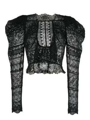 Ulla Johnson Eloise Lace Blouse - Black