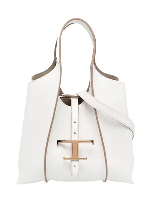TOD'S Logo Charm Tote Bag - White