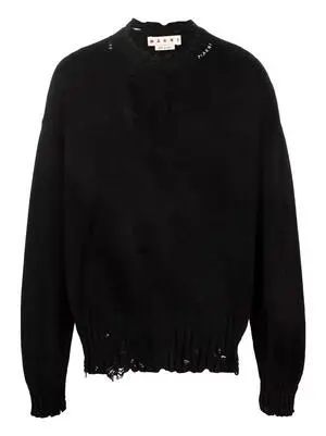 Marni Twisted Crew-neck Jumper - Black