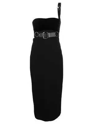 Roberto Cavalli Buckle-detail Midi Dress - Black