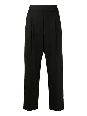 Vince Drapey Cropped-leg Trousers - Black