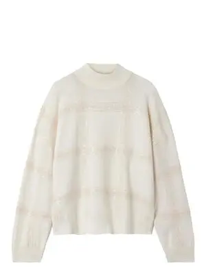 Brunello Cucinelli Sequin-embellished Wool-blend Sweater - Cream