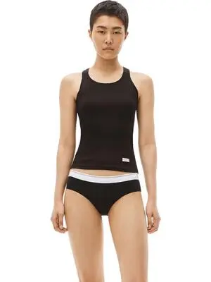 Alexander Wang Racerback Tank In Ribbed Cotton Jersey - Black