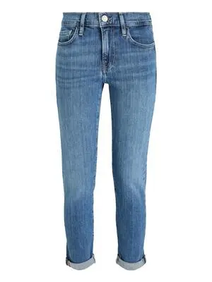 FRAME Cropped Boyfriend Jeans - Mid Denim