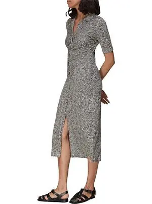 Whistles Leopard Print Shirt Dress - Black/multi
