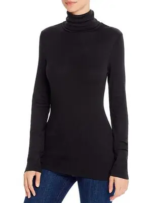 Splendid 1x1 Turtleneck Top - Black