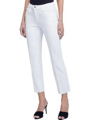 L'Agence Sada High-rise Cropped Straight-leg Jeans - Blanc