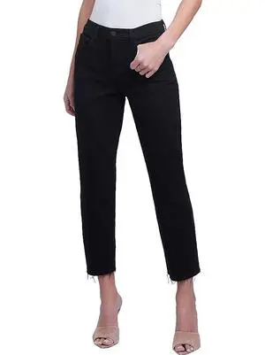 L'Agence Sada High-rise Cropped Straight-leg Jeans - Noir