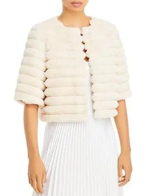 Bcbgmaxazria Faux Fur Shrug - Gardenia