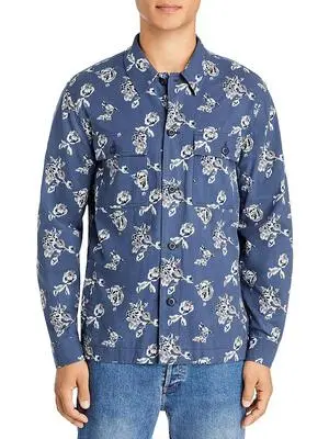 Vince Ikat Floral Long Sleeve Shirt - Hematite