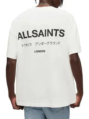 ALLSAINTS Underground Organic Cotton Logo Graphic Tee - Ashen White