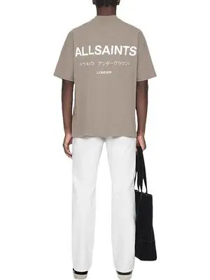 ALLSAINTS Underground Organic Cotton Logo Graphic Tee Fennel Green