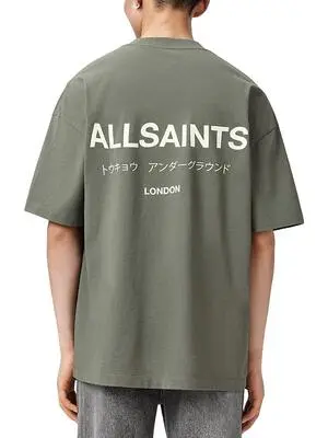 ALLSAINTS Underground Organic Cotton Logo Graphic Tee Maple Green
