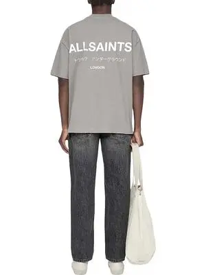 ALLSAINTS Underground Organic Cotton Logo Graphic Tee Pebble Grey