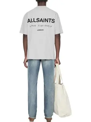 ALLSAINTS Underground Organic Cotton Logo Graphic Tee Sky Blue
