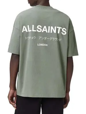 ALLSAINTS Underground Organic Cotton Logo Graphic Tee Spring Green
