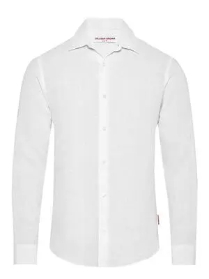 ORLEBAR BROWN Giles Linen Textured Tailored Fit Button Down Shirt