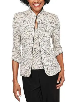 Alex Evenings Foiled Print Twinset - Beige