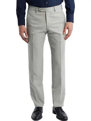Zanella Zanella Parker Stretch Wool Trousers Light Grey