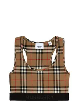 Burberry Dalby Check Sports Bra - Archive Beige Ip Chk