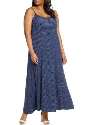 Loveappella Maxi Slipdress - Navy/ivory