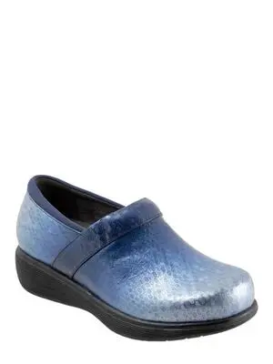 Softwalk Meredith Clog - Blue Embossed Patent