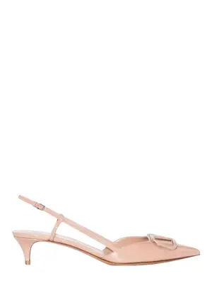 Valentino Garavani 40mm VLogo Signature Slingback Pumps Rose Canelle