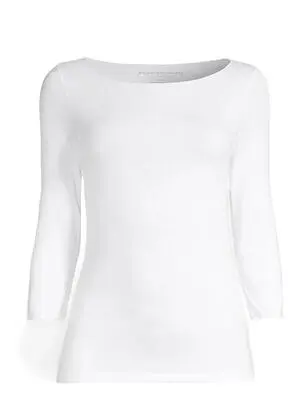 Majestic Filatures Merrow Soft Touch Boatneck Top Blanc