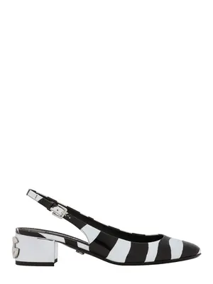 Dolce & Gabbana Striped Mules - Black