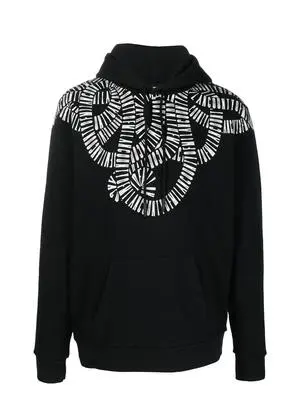 COUNTY OF MILAN Marcelo Burlon Graphic Print Organic Cotton Hoodie - Black