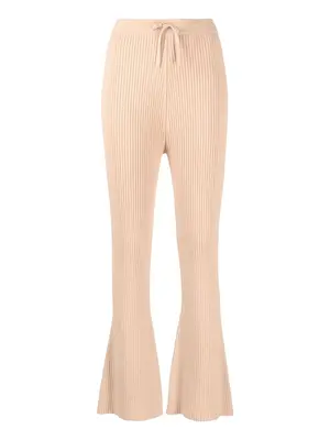 Nanushka Ribbed Knit Trousers - Neutrals