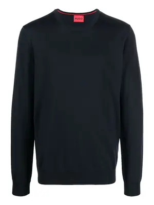 BOSS BOSS Virgin Wool Crew-Neck Jumper Blue
