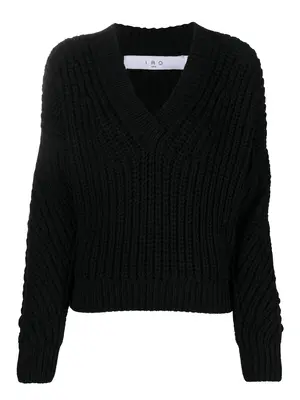 IRO PARIS Chunky-knit V-neck Jumper - Black