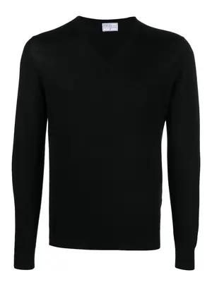 Fedeli Fedeli V-Neck Long-Sleeve Jumper Black