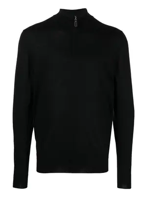 Fedeli High-neck Cardigan - Black