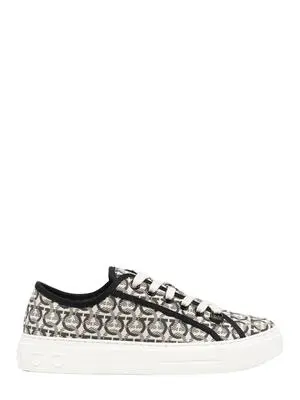 FERRAGAMO Anson Gancini-jacquard Sneakers - Neutrals