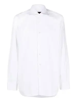 BARBA NAPOLI Cutaway-collar Cotton Shirt - White