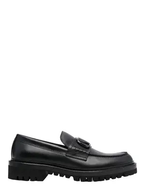 Valentino Garavani Vlogo Signature Leather Loafers - Black