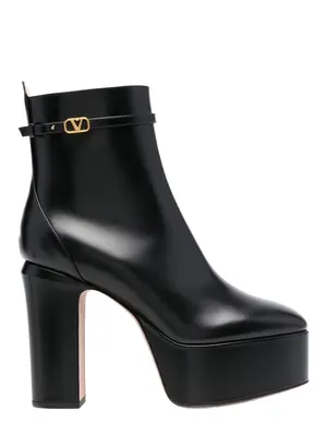 Valentino Garavani 120mm Tan-go Platform Ankle Boots - Black