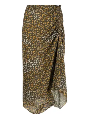 MARANT ETOILE Azaria Floral-print Skirt - Green