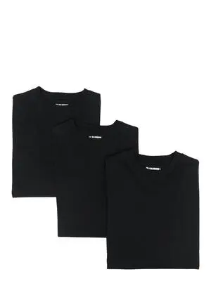 JIL SANDER Set Of 3 Long-sleeve Logo-patch T-shirts - Black