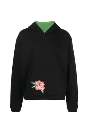 Kenzo Embroidered-motif Cotton Hoodie - Black