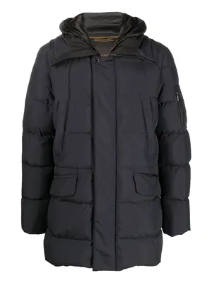 MOORER Long-sleeve Padded Coat - Blue